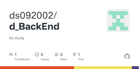 Github Ds D Backend For Study