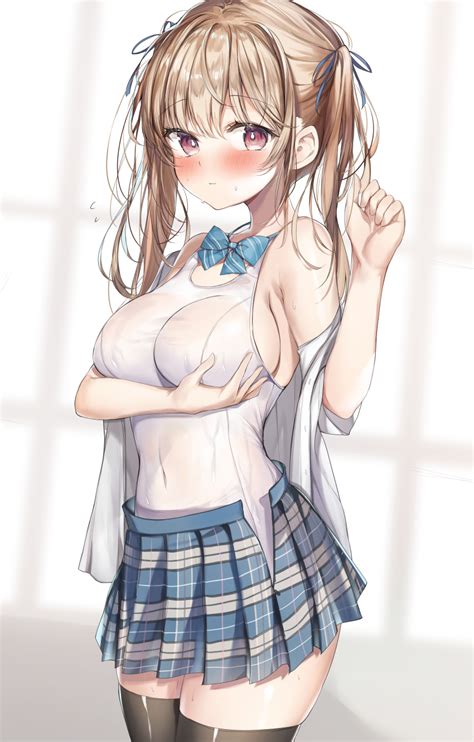 Mochi Nabe Original Absurdres Commentary Request Highres 1girl Arm Under Breasts Bare