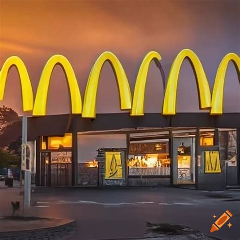 Mcdonalds Golden Arches Logo At Sunset