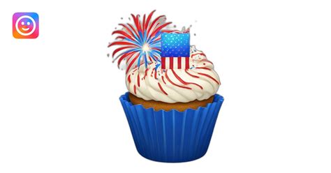 Happy Fourth Of July Cupcake With Fireworks Emoji Ai Emoji Generator