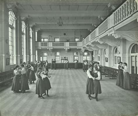 Girls Dancing In The Assembly Hall Clapham Secondary School London