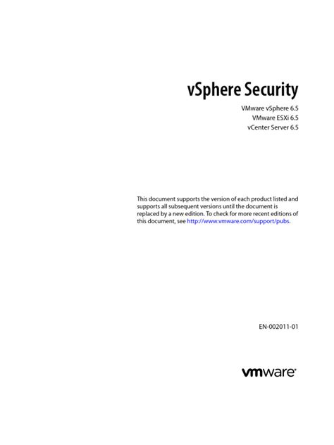 Vsphere Esxi Vcenter Server 65 Security Guide Pdf Computer Network