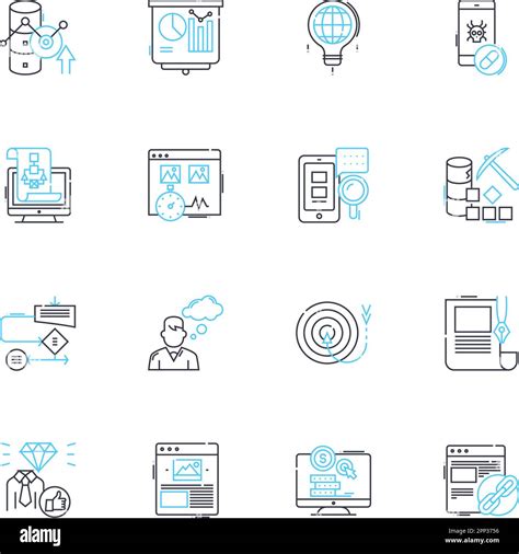 Product Analysis Linear Icons Set Analysis Product Features Benefits Design Quality