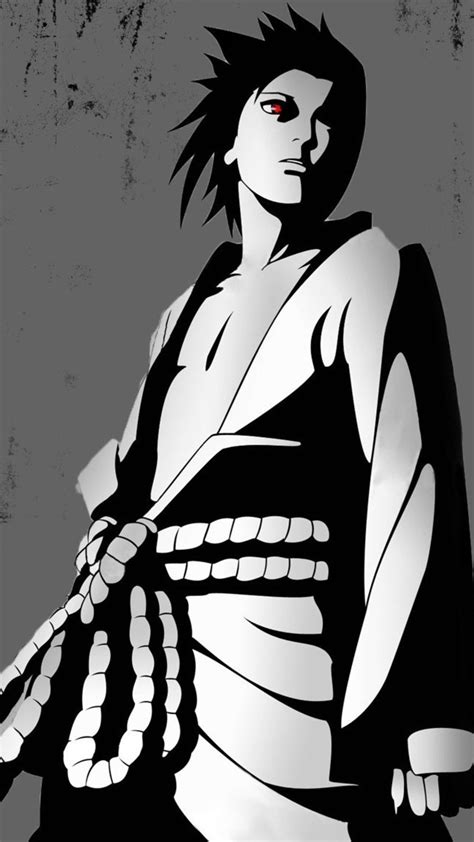 Download Free Sasuke Uchiha Black White Artwork Wallpaper