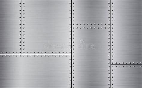 Metal Rivets Steel Texture With Brushed Panels Riveted Industrial