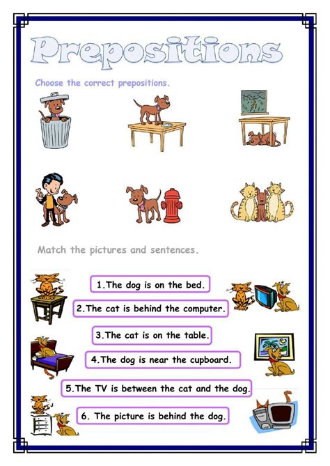Prepositions Activity For Grade2