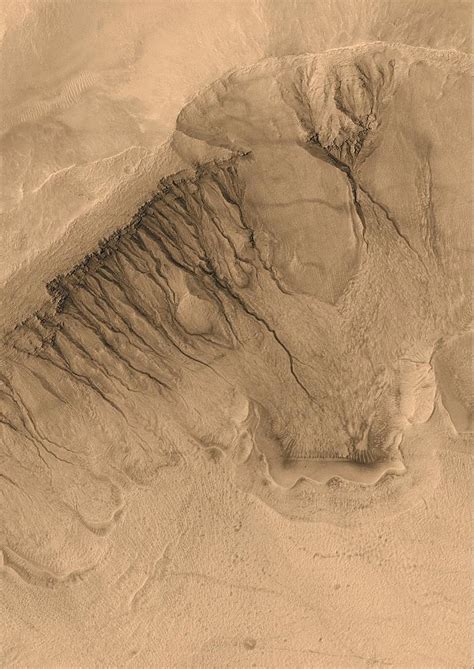 Erosional Features On Mars