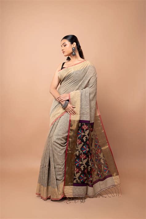 Radiant Ghicha Saree Beige String Of Stories