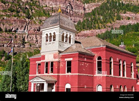 Historic Ouray County Court House Ouray Colorado Usa Editorial Use