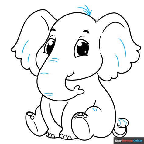 How To Draw A Cute Elephant Really Easy Drawing Tutorial