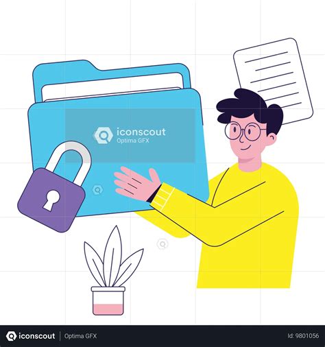 Man Locking File Folder Animation Free Download Business Animations