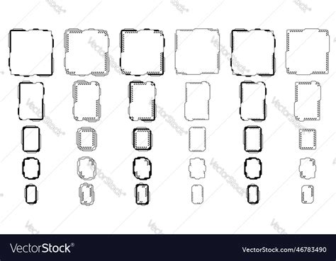 Set Of Tech Frames Isolated On White Background Vector Image