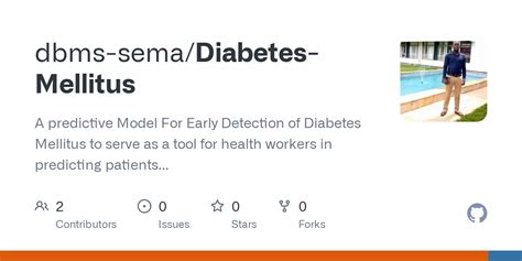 Github Dbms Semadiabetes Mellitus A Predictive Model For Early