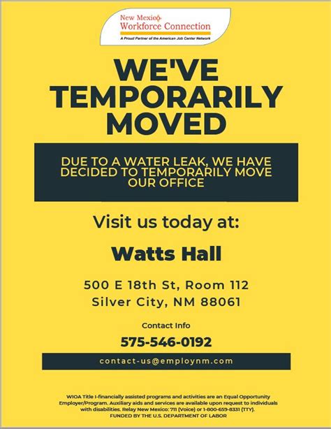Nm Workforce Connection Temporary Location Silver City Radio