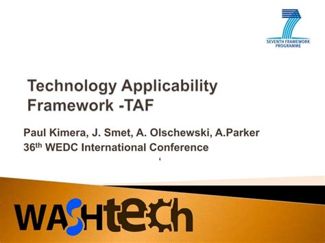 Technology Applicability Framework Taf Pptx Technology And Computing