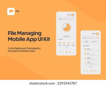 File Managing Mobile App Ui Screens Stock Vector Royalty Free