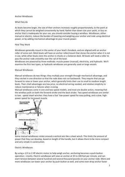 Anchor Windlasses What They Do As Boats Which Th Die Faehre