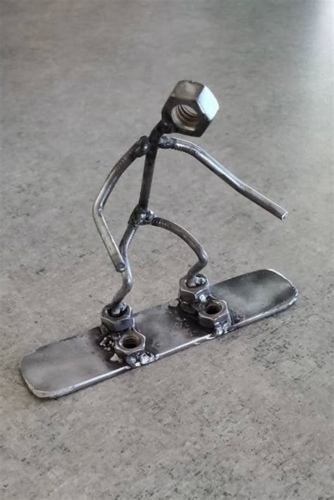 Handmade Welded Metal Snowboarder Figurine Etsy Metal Art Welding Art Metal Art Diy