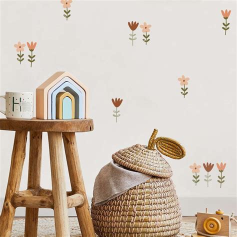 Flowers Wall Decals Fabric Wall Stickes Reusable Repositionable