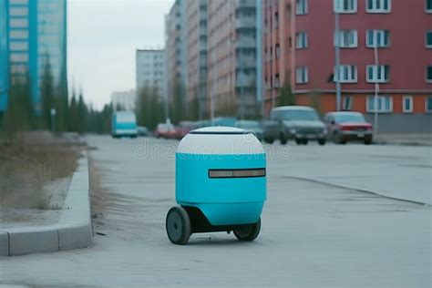 Self Driving Delivery Robot Concept Neural Network Ai Generated Stock Illustration