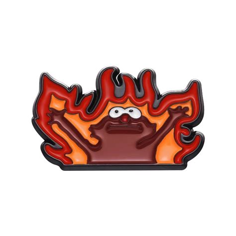 Enamel Pin Elmo On Fire Nufsed Sticker
