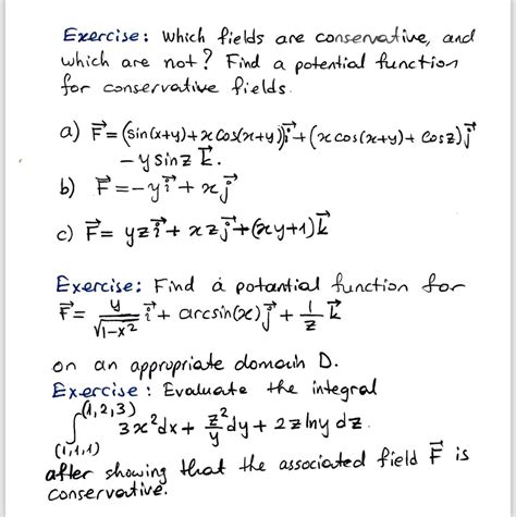 solved exercise which fields are conservative and which