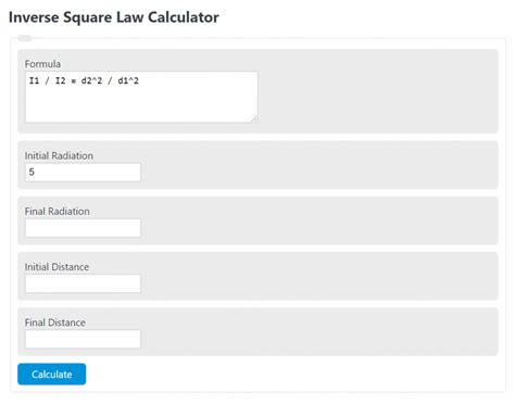 Inverse Square Law Calculator Calculator Academy