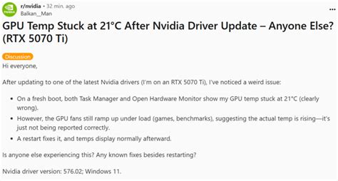 Nvidia Geforce 57602 Driver Said To Be Affected By Gpu Temperature Sensor Bug