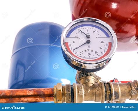 Pressure Gauge Of Boiler Installation Stock Image Image Of Interior Connection 141280433