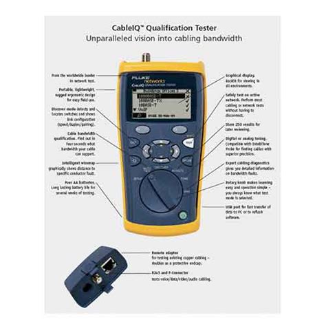 Flukecableiq Qualification Tester Ethernet Network Cable Tester