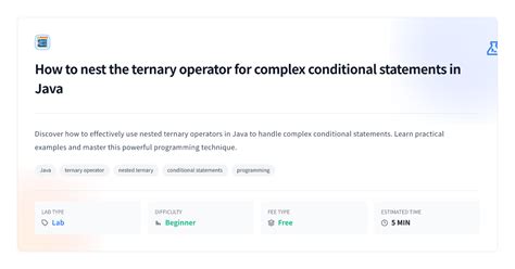 how to nest the ternary operator for complex conditional statements in java labex