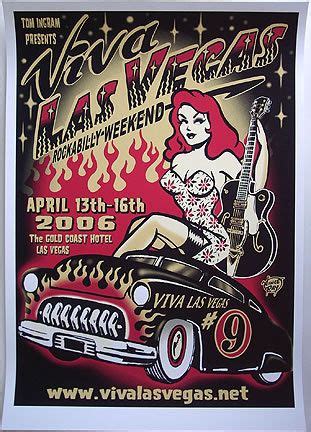 Vince Ray Viva Las Vegas 9 Silkscreen Poster 2005 Rockabilly Art