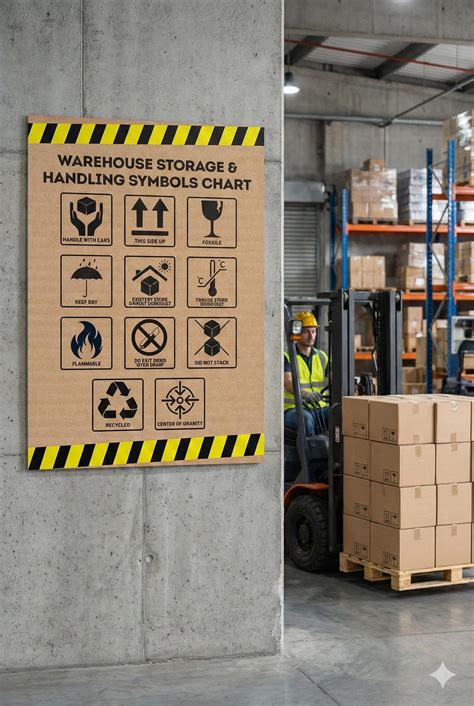 Digital Download Warehouse Storage Handling Symbols Poster Logistics