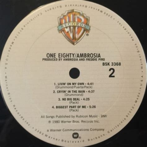 Ambrosia One Eighty 1980 I Plak Sesi