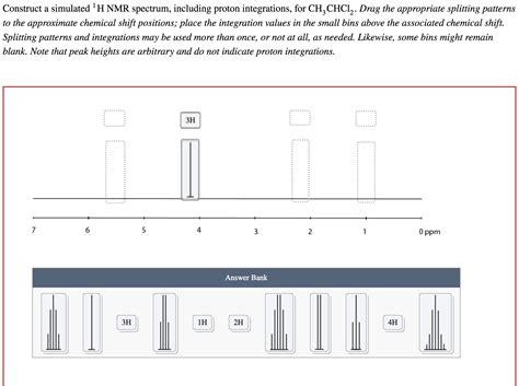 Solved Construct A Simulated 1h Nmr Spectrum Including