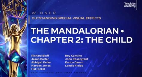 Emmys Themandalorian Disney Disneyplus Lucasfilm Ilm Starwars