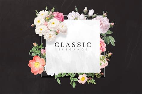 Classic Elegant Flower Frame Premium Psd