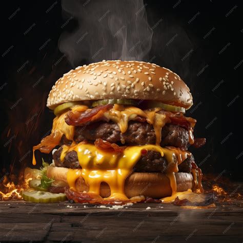 Premium Ai Image Chesee Burger