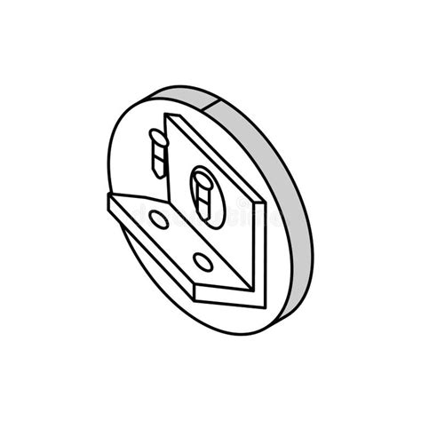 Insert Bolt Assembly Furniture Isometric Icon Vector Illustration Stock
