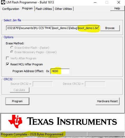 ek tm4c1294xl how to use the bootloader on ek tm4c1294xl arm based