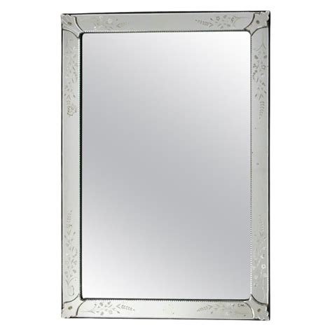 Rectangular Venetian Mirror With Delicate Decoration France 1950s For Sale At 1stdibs