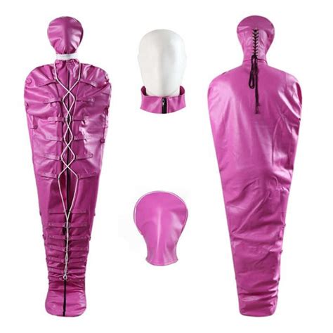 Sex Toy Kit Bodysuit Leather Full Body Wrap Bondage Bdsm Binder Straitjacket Sa Head Hood Fetish