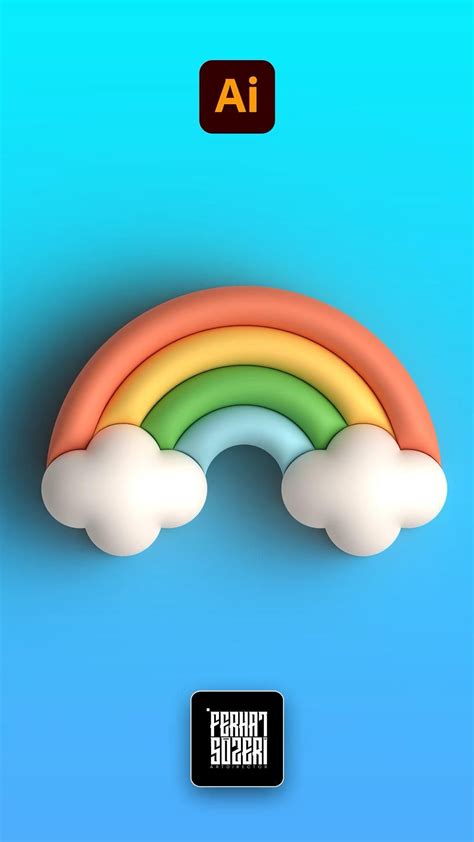 3d Rainbow Cloud Illustratortutorial 3d Learning Graphic Design Illustrator Design Tutorial