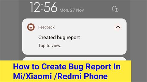 How To Create Bug Report In Mi Xiaomi Redmi Phone Create Bug Report In Android Youtube