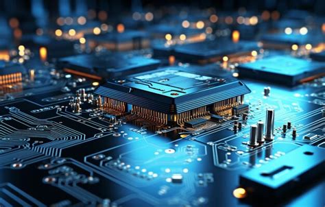 Premium AI Image Transparent Background With Abstract Chip Featuring PCB Traces Transmission