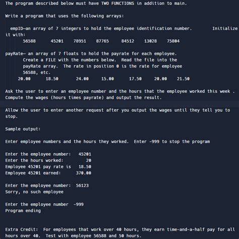 solved write a program that uses the following arrays ask