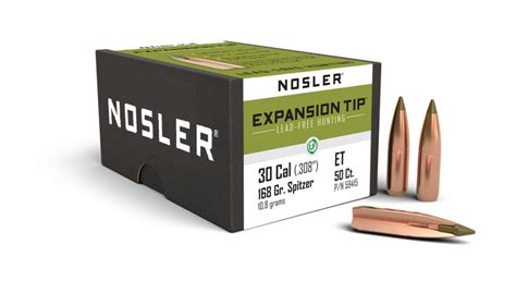 Nosler 308 Diameter 168 Grain Polymer Tip E Tip 50 Count Bullets