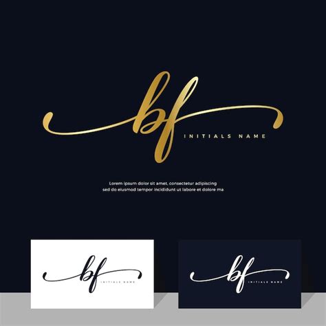 Premium Vector Handwriting Initial Of Letter Bf B F Feminine And