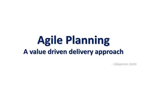 agile network india meetup agile planning a value driven approach