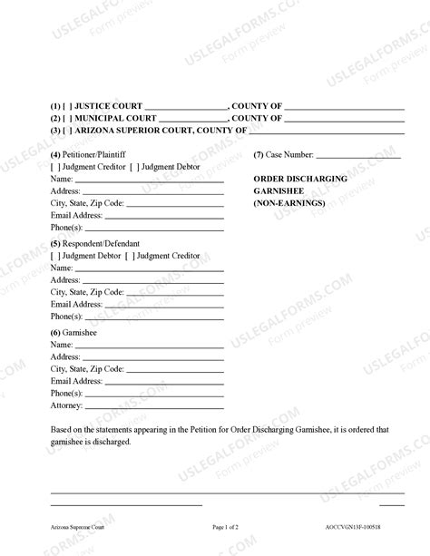Release Writ Of Garnishment Us Legal Forms